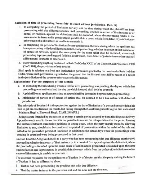In Computing The Period Of Limitation For Any Suit The Time During Which The Plaintiff Has Been