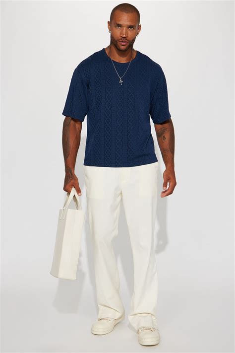 Zig Zag Road Short Sleeve Crew Tee Navy Fashion Nova Mens Tees And Tanks Fashion Nova