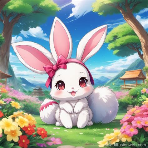 Adorable Anime Bunny Stable Diffusion Online