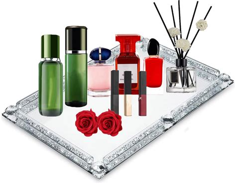 Crystal Vanity Tray Decorative Glass Cosmetic Perfume