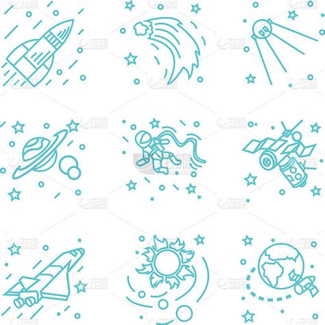 空间主题上的一组图标