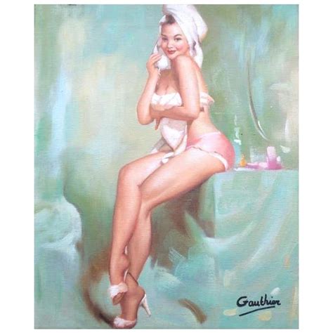 Pin Up Illustration Very Well Executed After Gil Elvgren For Sale At