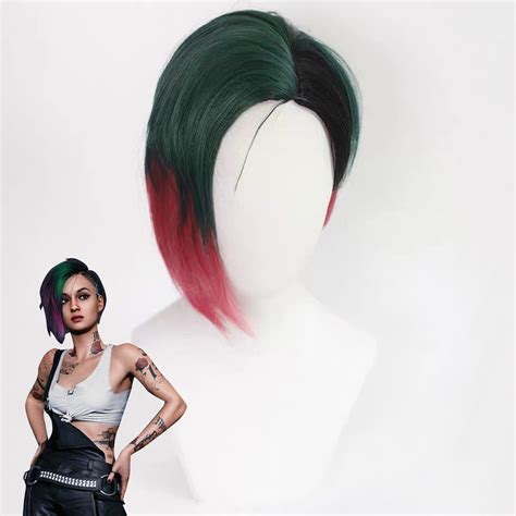 Cyberpunk 2077 Judy Alvarez Green Purple Cosplay Wig Gcosplay