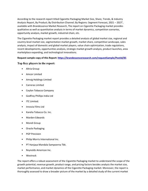 Ppt Cigarette Packaging Market Powerpoint Presentation Free Download