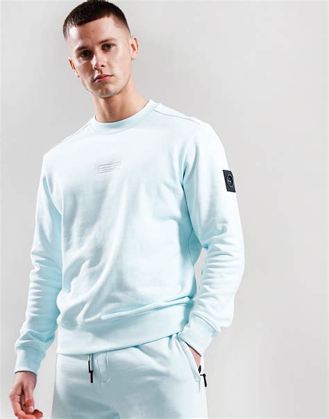 Marshall Artist Siren Box Crew Sweat Sky Blue Terraces Menswear