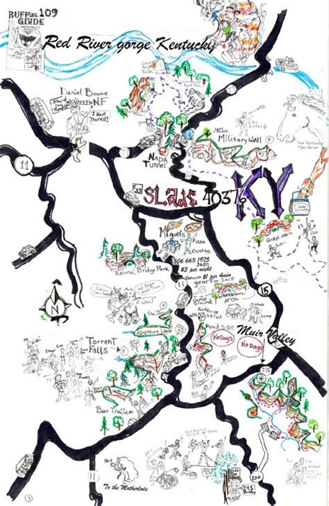 Red River Gorge Ky Ruff Guide Map Ruff Guide Maps