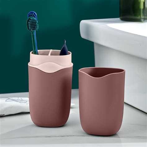 Dxoupm Travel Mouthwash Cup Portable Toiletry Cup Set Simple Brushing