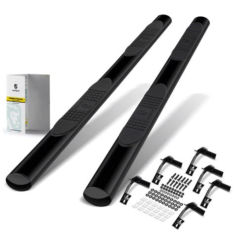 F 150 4 Inch Oval Straight Side Step Bars Black 15 26 F 150 Supercrew