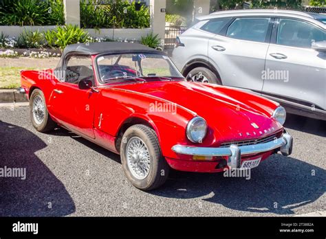 Red Triumph Spitfire Mk3 Parked In A Tamworth Street Australia Stock