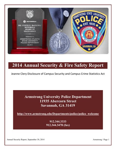 2014 Annual Security And Fire Safety Report