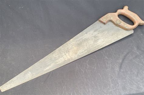 Vintage Disston 8 Pt Carpenters Hand Saw Chrome Nickel Alloy Made In