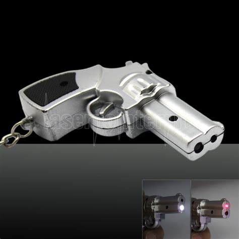5mw 650nm Red Beam Light Gun Shaped Laser Pointer Silver Lt 8111 Laserpointerpro