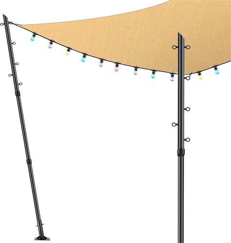 Brillihood Shade Sail Poles 9ft Sun Shade Post With 75 Base Heavy