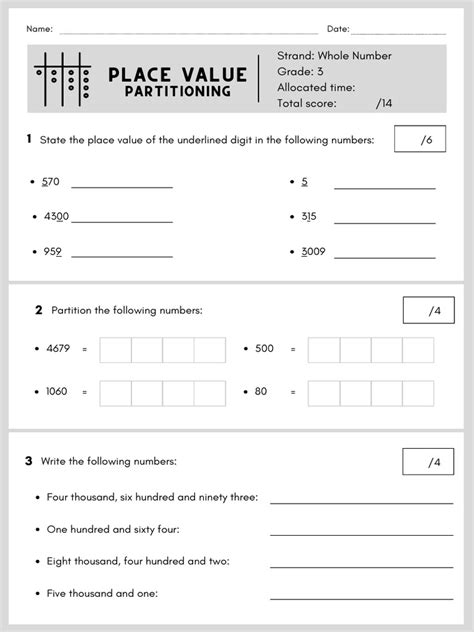 Grade 3 Place Value Worksheet Pdf Written Communication Symbols