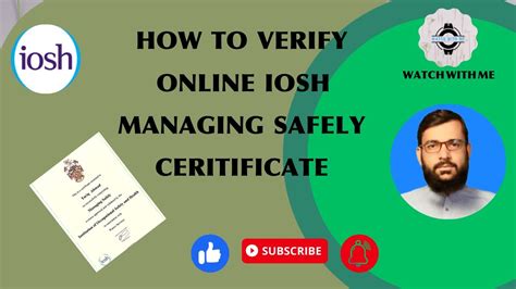 How To Check Iosh Certificate Verification How To Verify Iosh Certificate Youtube