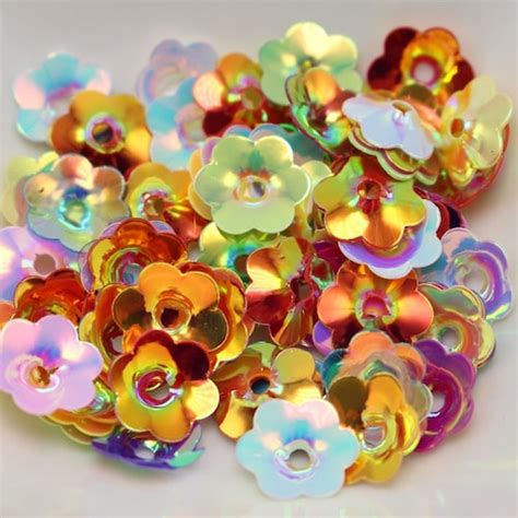 Sequins 5 Point Flower Sequins Assorted Colors 10mm 200 Pcs Etsy