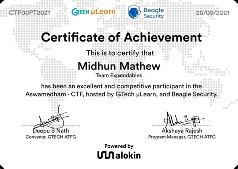 Cybersecurity Ctf Teamwork Gtechμlearn Beaglesecurity Midhun Mathew