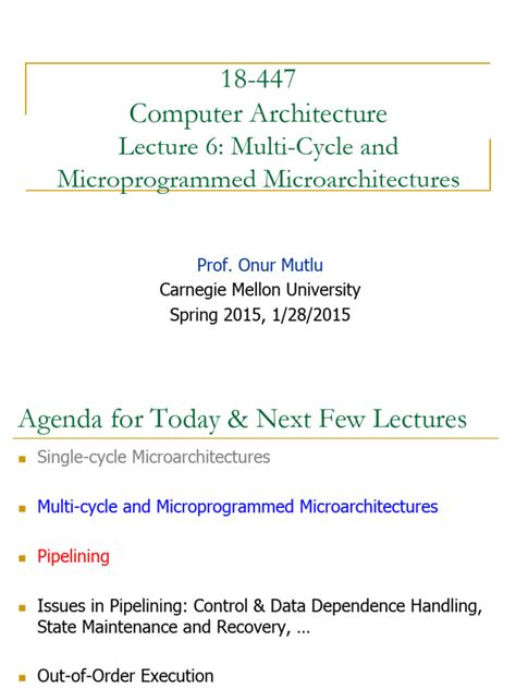 Multi Cycle Microarchitecture Overview Pdf Central Processing Unit