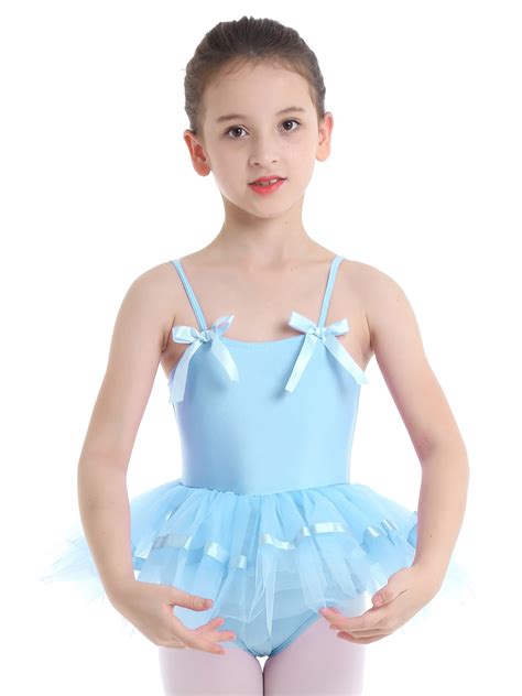 Iefiel Girls Lovely Bowties Spaghetti Straps Ballet Dance Gymnastics