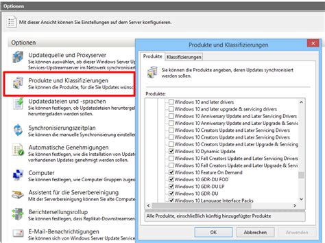 Produkte Für Windows 10 In Wsus Auswählen Windowspro