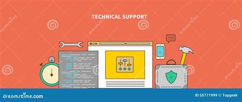 Accompanying Of The Product Technical Support Stock Vector