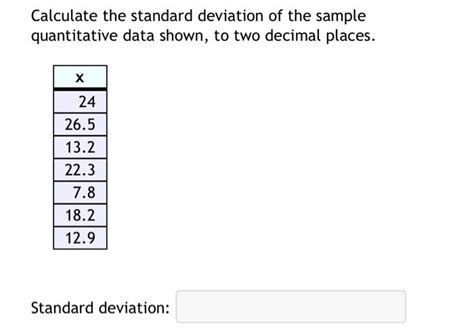 Calculate The Standard Deviation Of The Sample Chegg