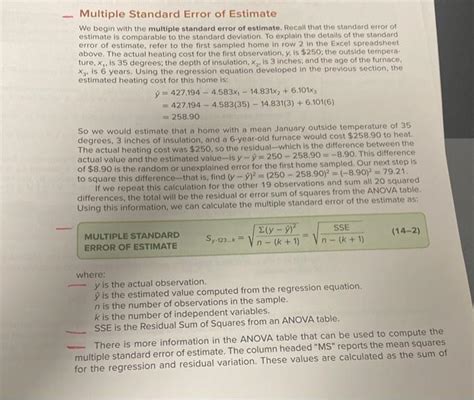 Solved Multiple Standard Error Of Estimate We Begin With Chegg