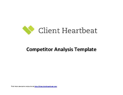 Competitive Customer Analysis Template Pdfsimpli
