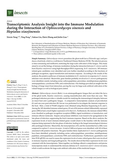 Pdf Transcriptomic Analysis Insight Into The Immune Modulation During