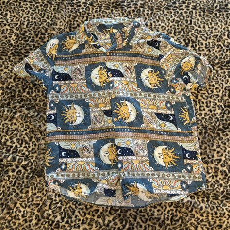 Earthbound Sun And Moon Patchwork Button Up Depop