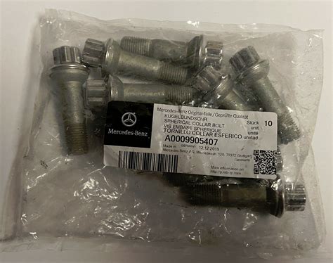 Set Of 10 Genuine Mercedes Benz Wheel Bolts Oem A0009905407 Made In