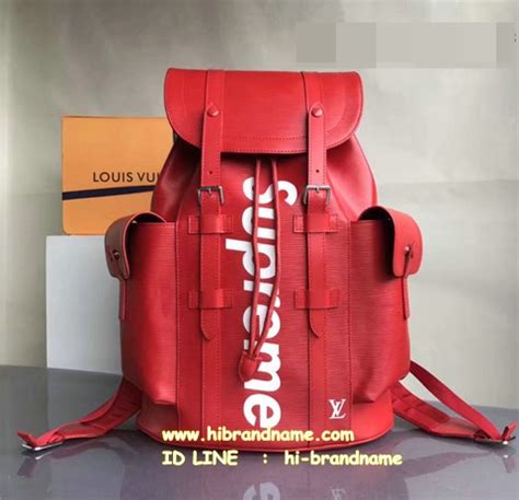 ใหม่ New Louis Vuitton X Supreme Christopher Backpack Pm Epi Leather