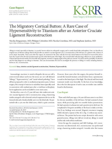 Pdf The Migratory Cortical Button A Rare Case Of Hypersensitivity To