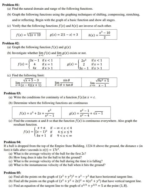Solved Problem 01: (a) Find the natural domain and range of | Chegg.com