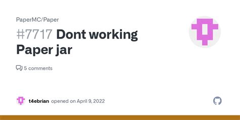 Dont Working Paper Jar Issue PaperMC Paper GitHub