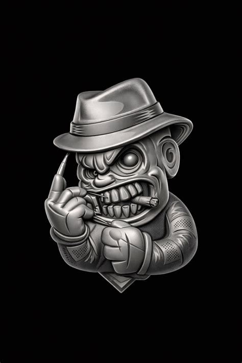 💀 Midnight Mobster Skull Stl 3d Print Model・fichier Stl Pour Impression