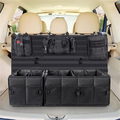 Large Car Trunk Organizer With 3 Detachable Molle Pouch Car Trunk