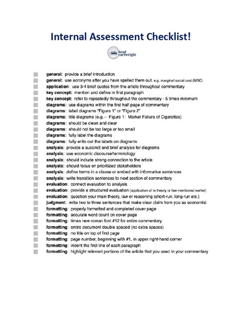 Ia Checklist Pdf