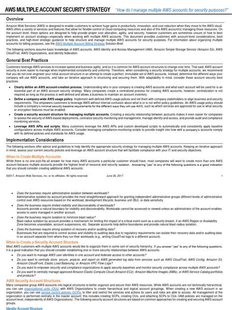 aws multi account security strategy pdf amazon web services cloud