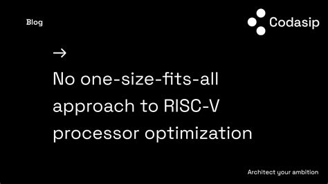 No One Size Fits All Approach To Risc V Processor Optimization Codasip