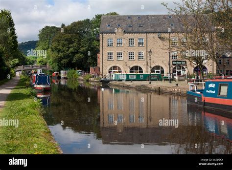 The Textile Mill Town Of Hebden Bridge By The Rochdale Canal Upper