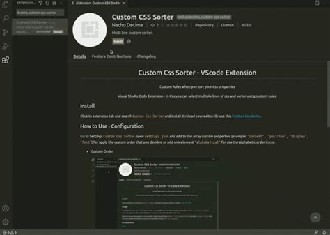 Custom CSS Sorter Visual Studio Marketplace