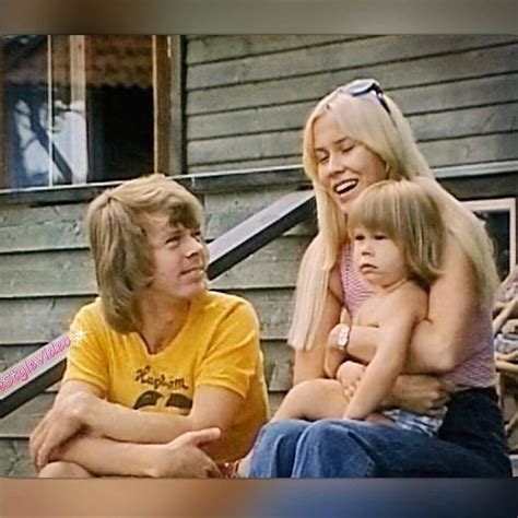 Ghita Faltskog Ulvaeuss Instagram Post Agnetha And Bjørn And Linda Sit On The Stairs And Talk”