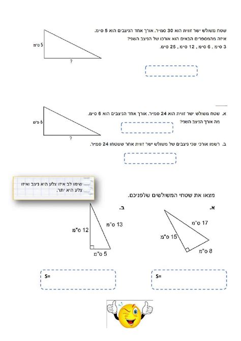 שטח משולש ישר ז Free Interactive Worksheets 490926
