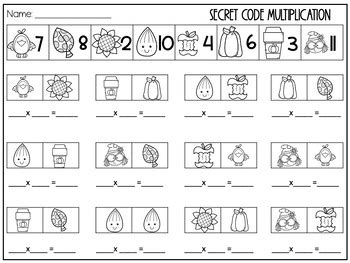 Secret Code With Multiplication Fall Themed By CreatedbyMarloJ