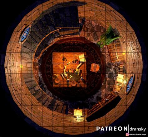 Small Mage Towermagic Shoppe 2nd Floor Battlemap 14x13 Tower