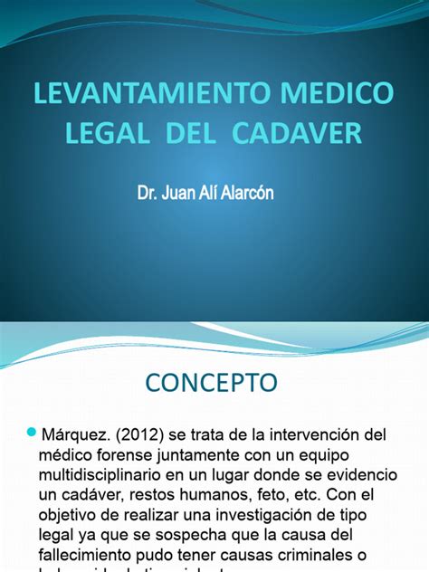 Levantamiento Médico Legal Del Cadáver Pdf Medicina Clinica