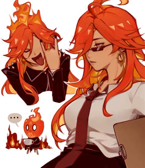 Safebooru 1girl P Ahoge Alternate Costume Breasts Collared Shirt