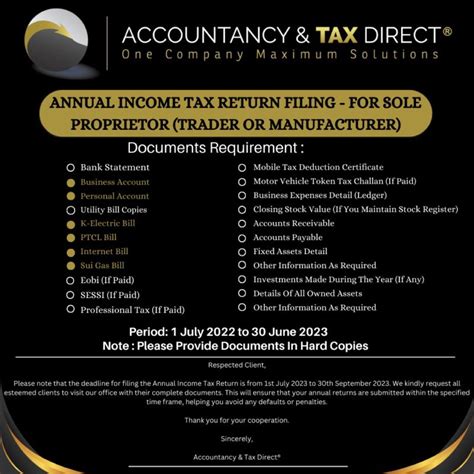 Muhammad Daniyal Khan On Linkedin Annual Income Tax Return Filling Tax Year 2023