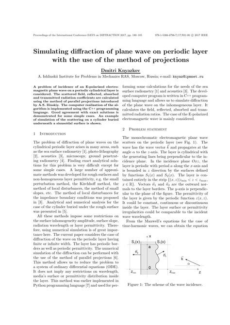 pdf simulating diffraction of plane wave on periodic layer with the use of the method of
